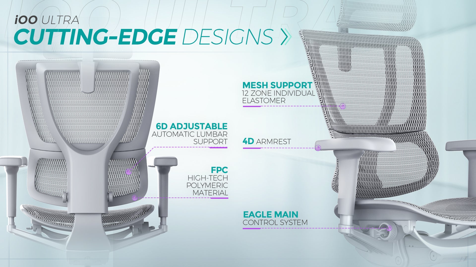 Ergohuman IOO Ultra Matrex USA Patent Mesh Ergonomic Office Chair (5 Y