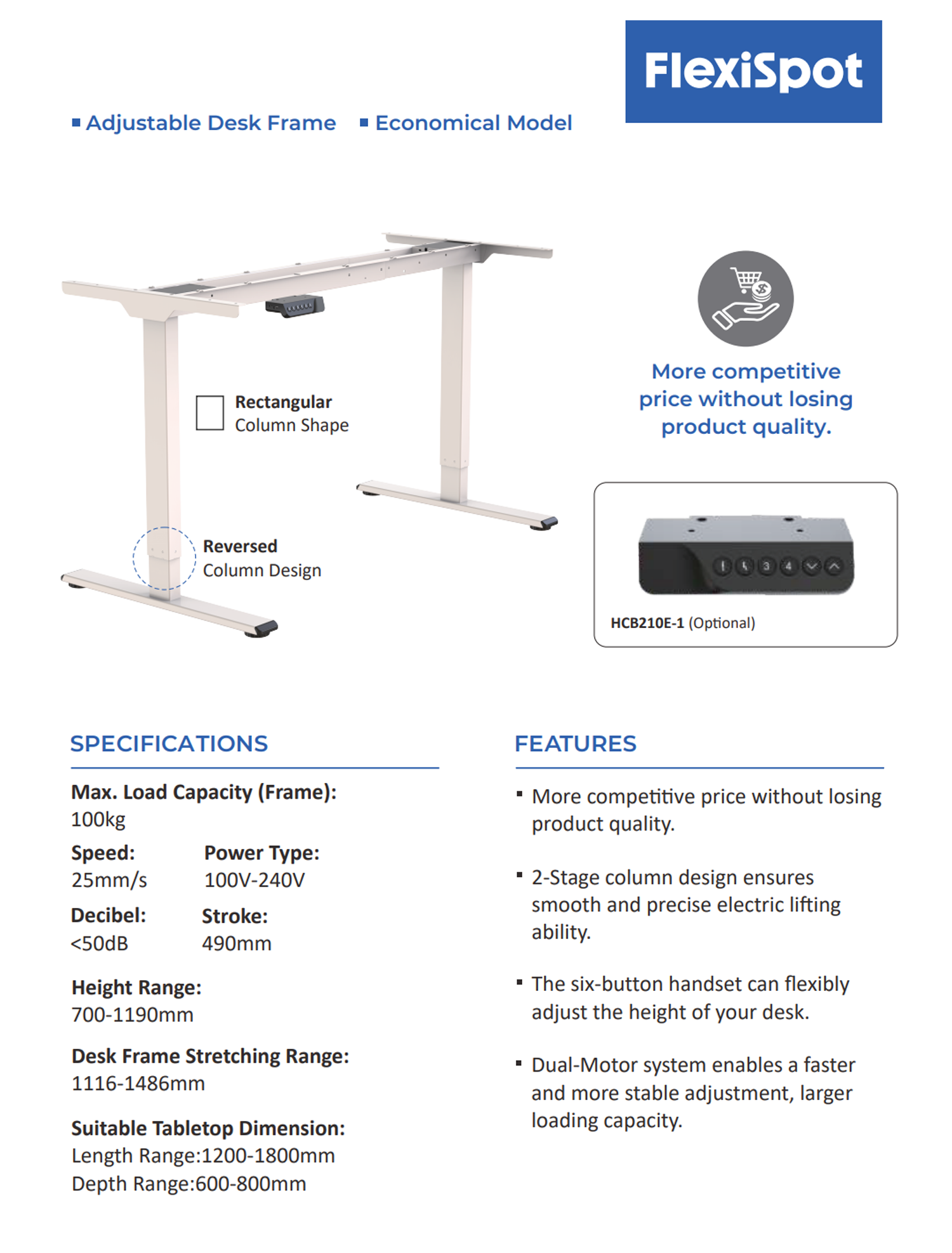 Flexispot E2Pro Ergonomic Adjustable Height Desk